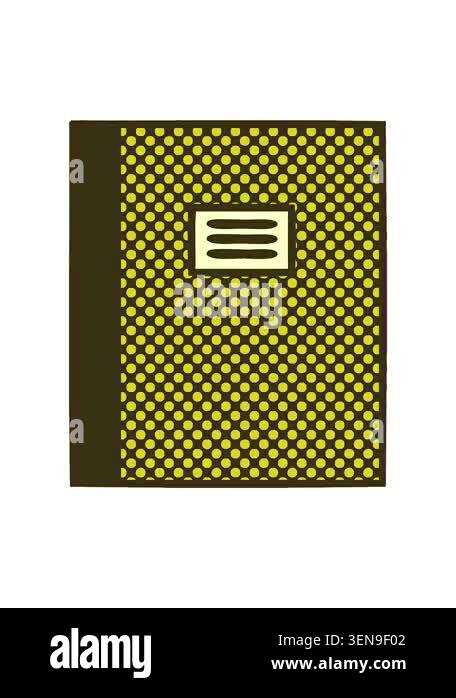 changing color animation of comic book style cartoon of a journal book ...
