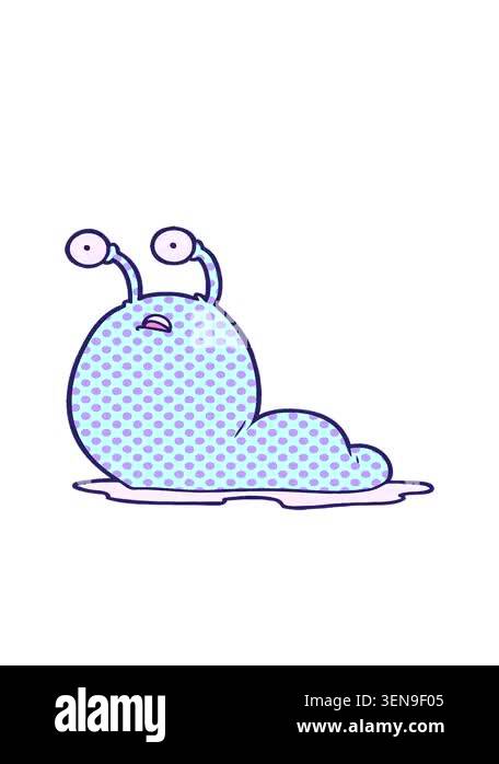 bobbing motion animation of cartoon slug Stock Video Footage - Alamy