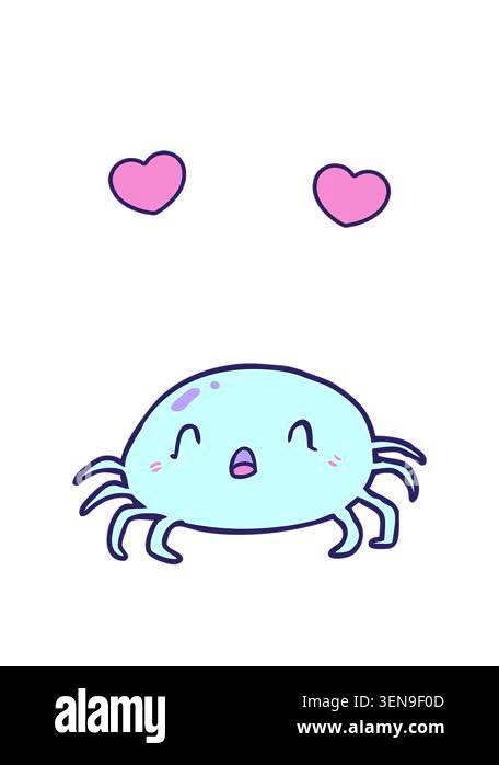 spinning hearts animation of cartoon drawing halloween spider Stock ...