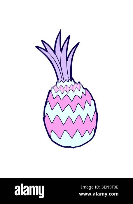 neon light effect animation of cartoon pineapple Stock Video Footage ...