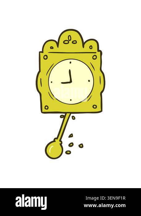 changing color animation of cartoon ticking clock with pendulum Stock ...