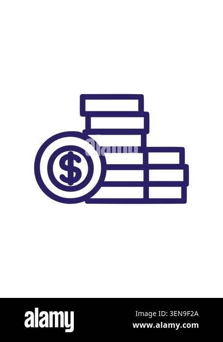 attention grabbing animation of stacked money symbol icon Stock Video ...