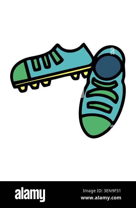 pixelize effect animation of brazilian style soccer boots together ...