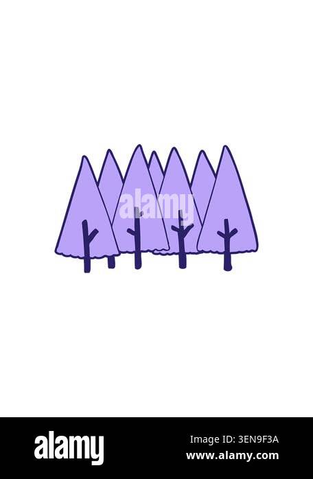 splitting effect animation of cartoon trees Stock Video Footage - Alamy