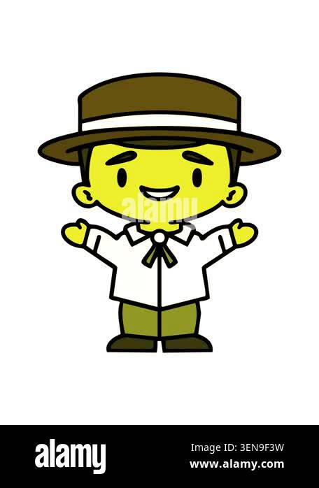 changing color animation of brazilian man in traditional clothing Stock ...