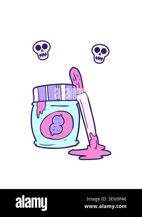 spinning skulls animation of cartoon jar of peanut butter Stock Video ...