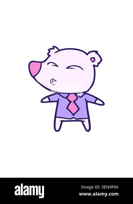 attention grabbing animation of polar bear in shirt and tie cartoon ...