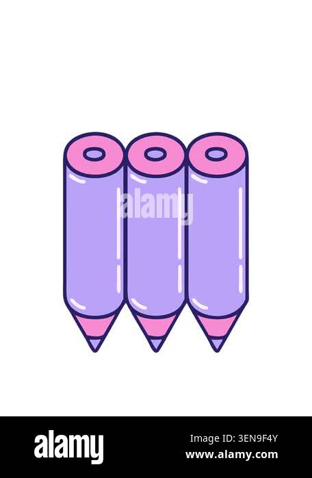 stretching up animation of coloring pencils Stock Video Footage - Alamy