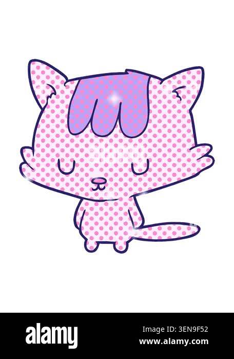 glitter effect animation of cat cartoon illustration Stock Video ...