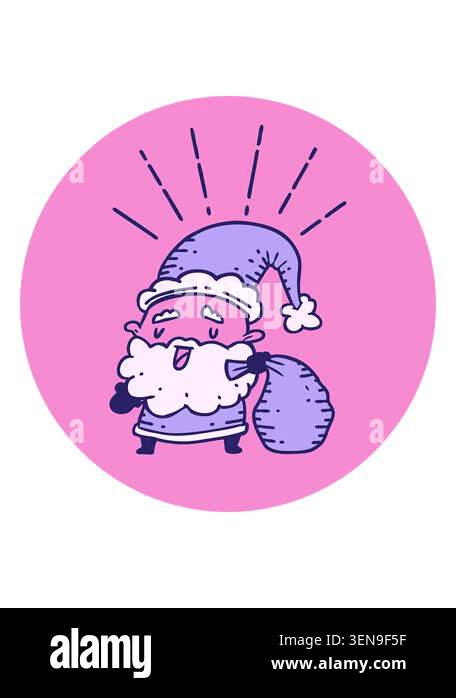 shaking motion animation of icon of a tattoo style santa claus ...