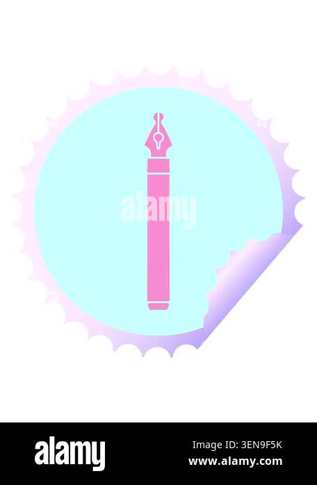 pixelize effect animation of circular peeling sticker quirky cartoon ...