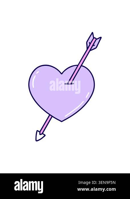 neon light effect animation of an iconic tattoo style image of an arrow ...