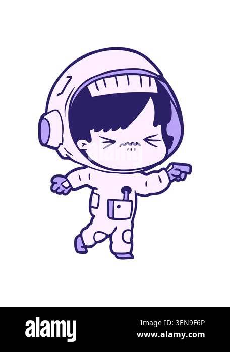 shaking motion animation of space astronaut woman Stock Video Footage ...