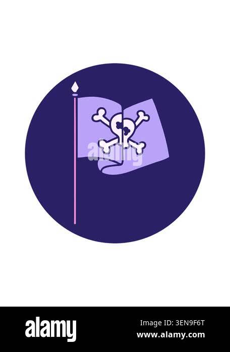 attention grabbing animation of tattoo style image of a pirate flag ...