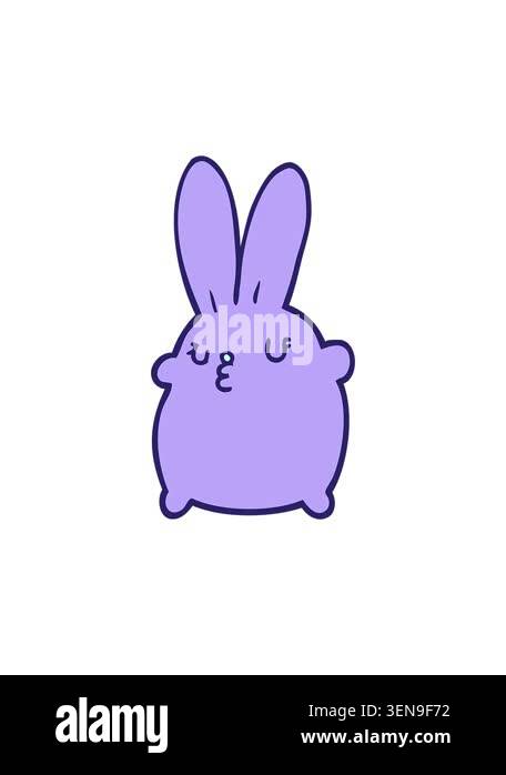 popping motion animation of a cute cartoon rabbit Stock Video Footage ...