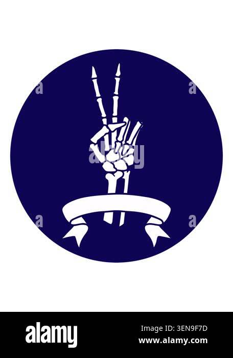 neon light effect animation of tattoo of a skeleton giving a peace sign ...