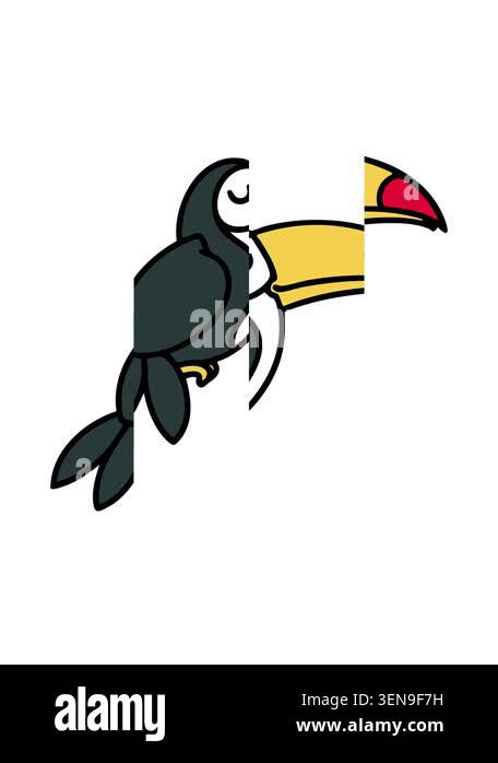 splitting motion animation of brazil toucan cultural animal icon Stock ...