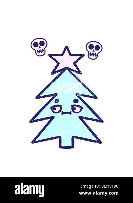 spinning skulls animation of Christmas Tree Chalk Drawing Stock Video ...