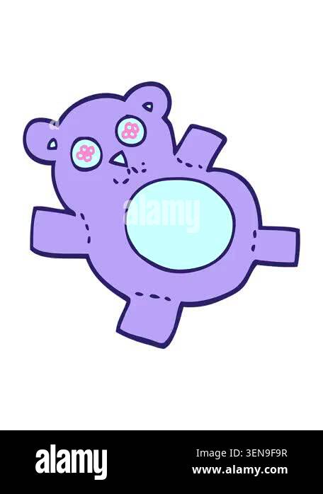 pixelize effect animation of hand drawn doodle style cartoon teddy bear ...