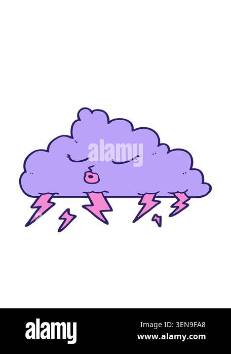 bobbing motion animation of cartoon doodle of a thundercloud Stock ...
