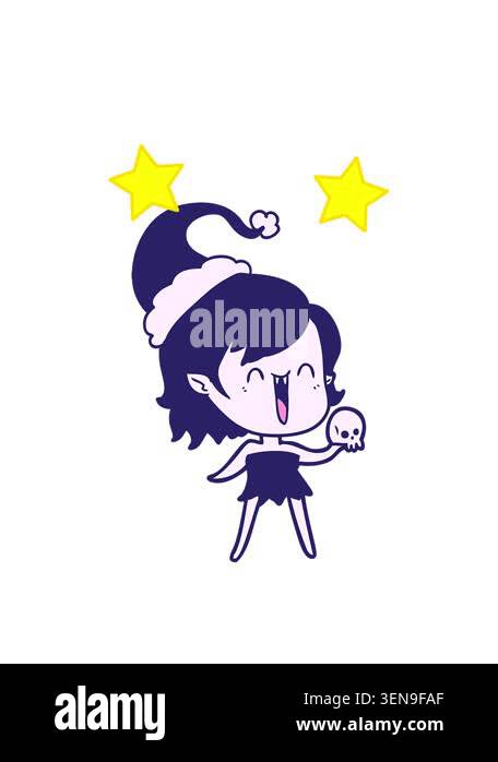 spinning stars animation of cute hand drawn line drawing of a happy ...