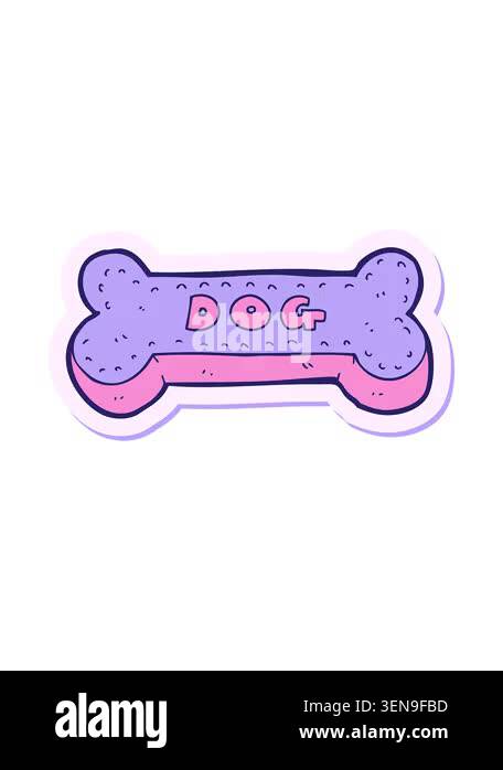 pixelize effect animation of sticker of a cartoon dog biscuit Stock ...