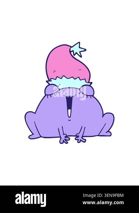 pressure popping animation of cute cartoon christmas frog Stock Video ...
