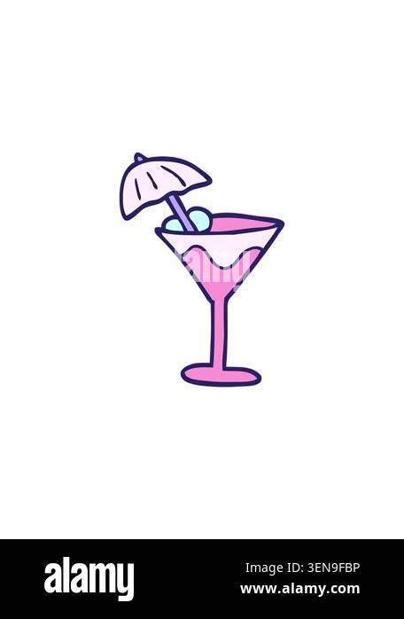sales flash animation of cartoon doodle martini drink Stock Video ...