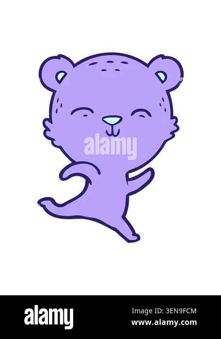 pixelize effect animation of cheerful cartoon of a bear Stock Video ...