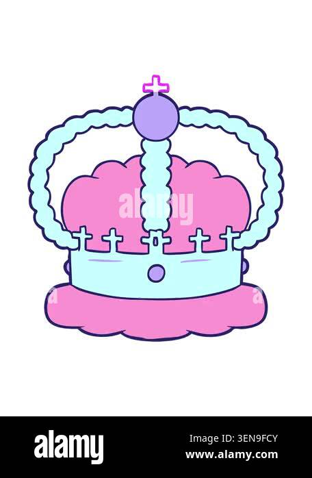 power up animation of cartoon crown drawing Stock Video Footage - Alamy