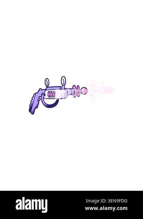 flashy sales animation of vector gradient illustration cartoon ray gun ...
