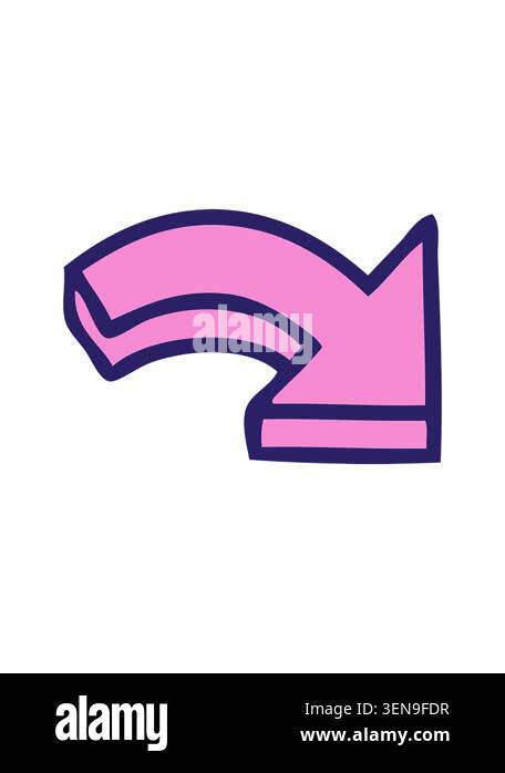 bobbing motion animation of cute cartoon of a pointing arrow Stock ...