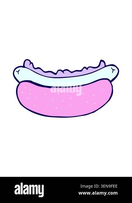 neon light effect animation of cartoon hotdog Stock Video Footage - Alamy