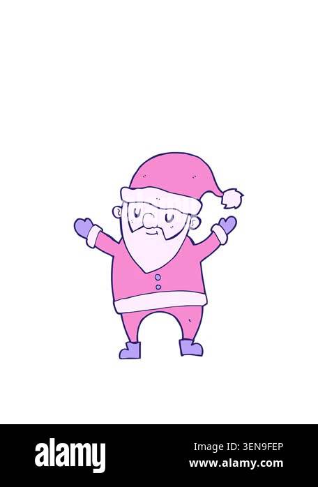stretching up animation of cartoon dancing santa Stock Video Footage ...