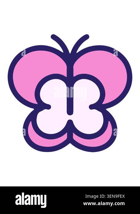 shaking motion animation of simple but cute cartoon of butterfly Stock ...