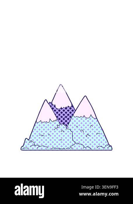 stretching up animation of cartoon mountains Stock Video Footage - Alamy