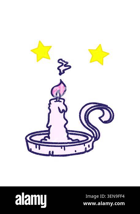 spinning stars animation of Candle Holder Chalk Drawing Stock Video ...