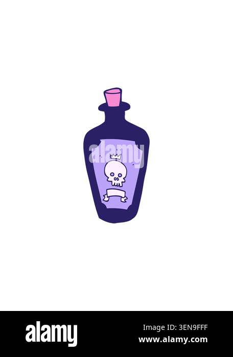 splitting effect animation of poison bottle Stock Video Footage - Alamy