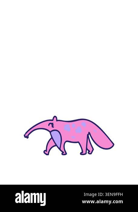 jumping motion animation of a brazilian giant anteater Stock Video ...