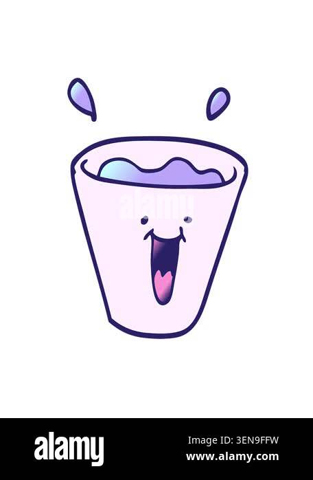 vibrating motion animation of cartoon doodle happy drinks Stock Video ...