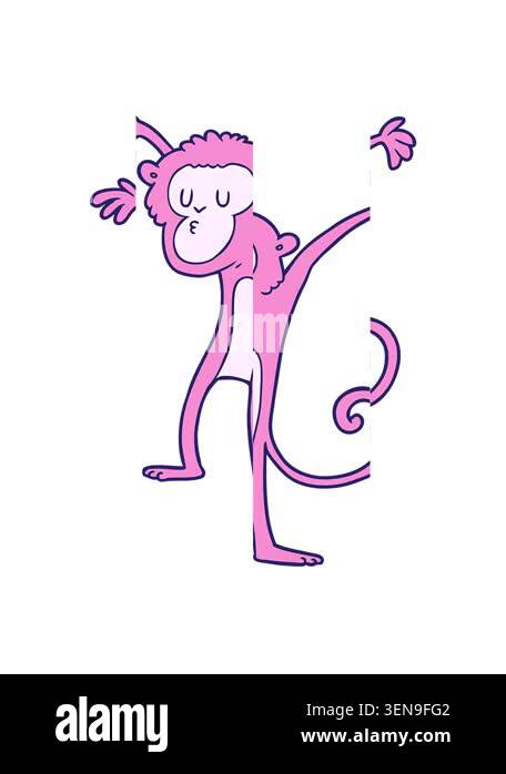 splitting motion animation of a cartoon monkey Stock Video Footage - Alamy