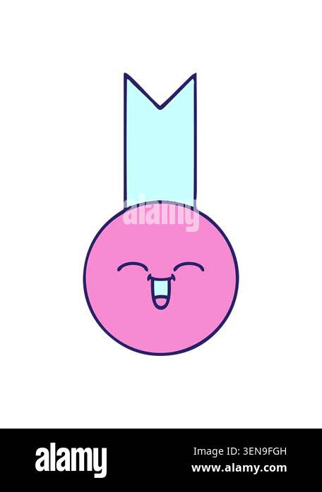 shaking motion animation of a cute cartoon of a gold medal Stock Video ...