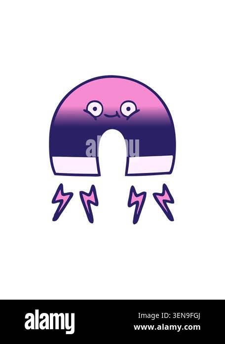 attention grabbing animation of gradient shaded cartoon of a magnet ...
