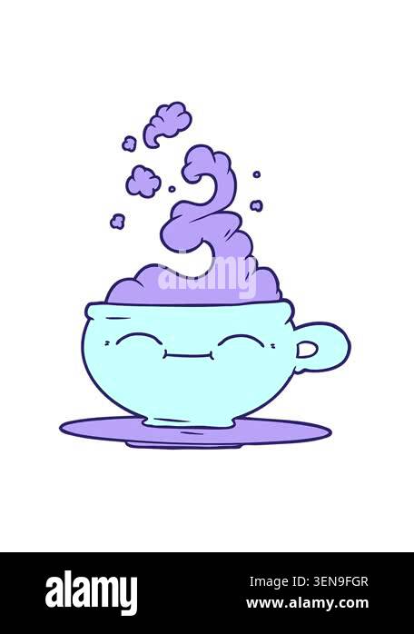 vibrating motion animation of cartoon hot cup of coffee Stock Video ...