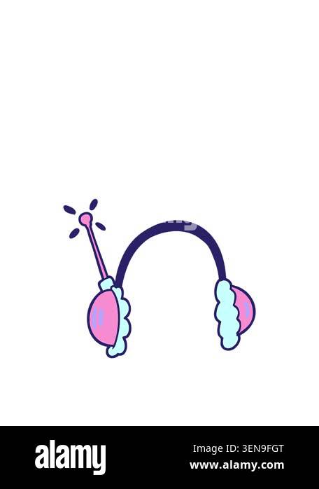 rise and float animation of cartoon headphones Stock Video Footage - Alamy