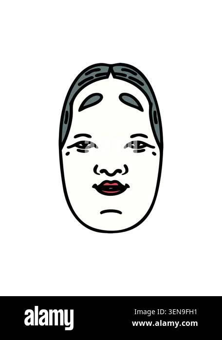 popping motion animation of japanese koomoto traditional theatre mask ...