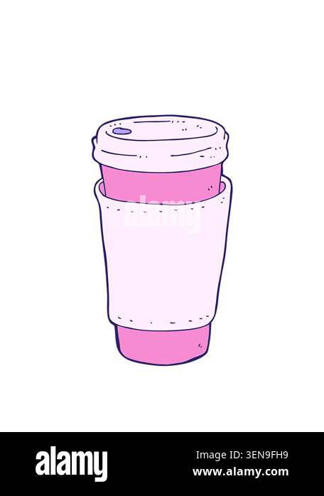 stretching up animation of cartoon I love coffee cup Stock Video ...