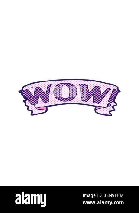 bobbing motion animation of cartoon wow symbol Stock Video Footage - Alamy