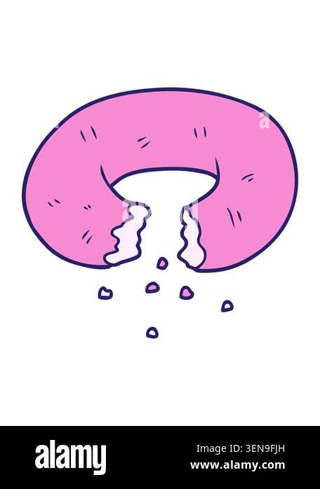 bobbing motion animation of cartoon donut drawing Stock Video Footage ...