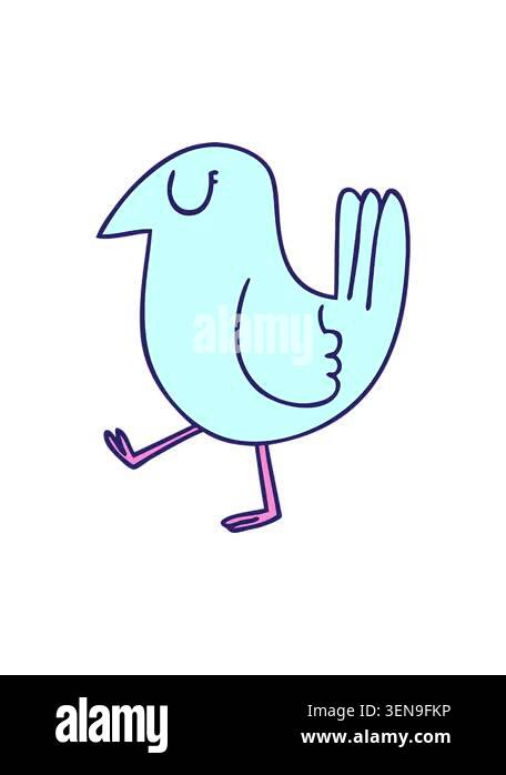 spinning motion animation of quirky cartoon yellow bird Stock Video ...